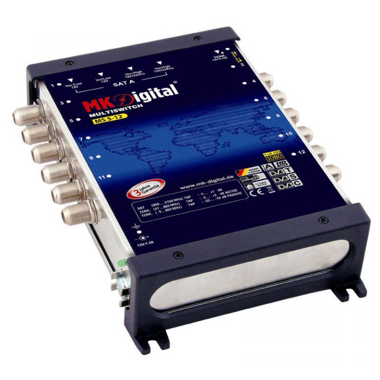 MK Digital MS 5-12 Multischalter mit LED-Anzeige 5/12 Sat Multiswitch ...