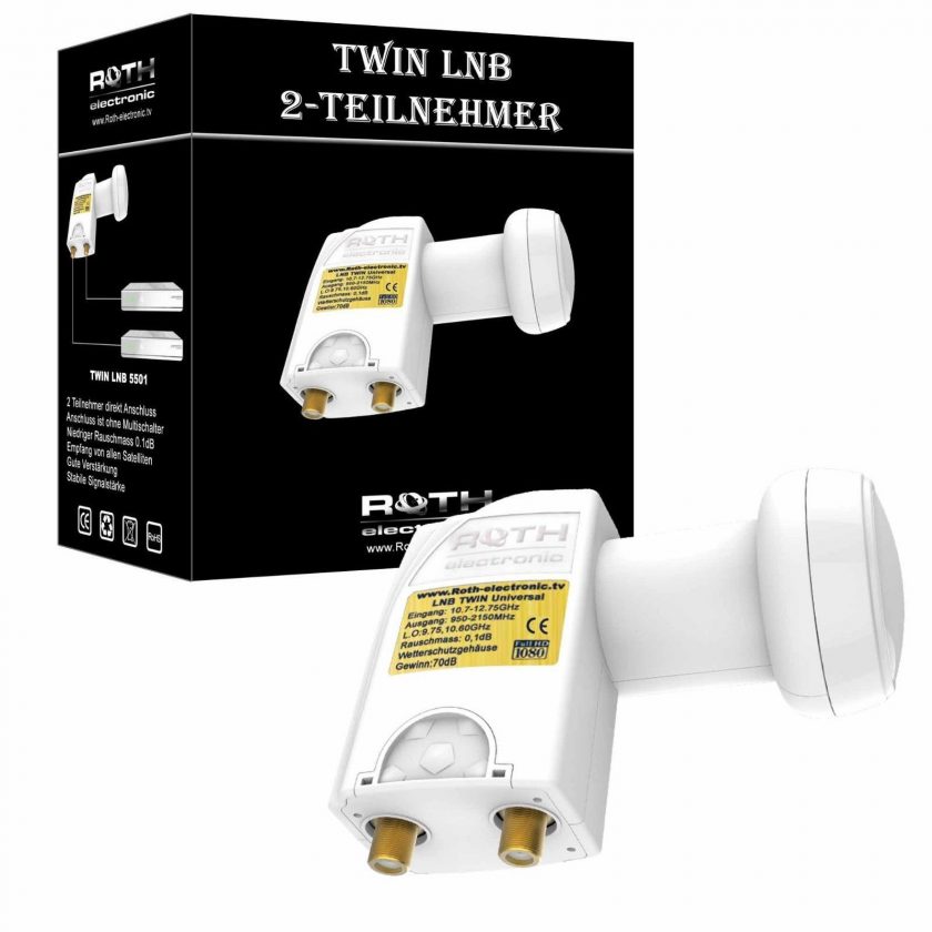 3x Twin LNB 2-Teilnehmer roth-electronic.tv Full HD 3D 4K Ultra HD 6x F ...