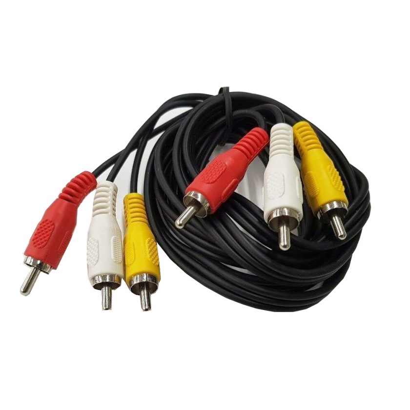 1m Chinch Audio und Video AV Composite Kabel 3x Cinch rot weiss gelb HQ ...