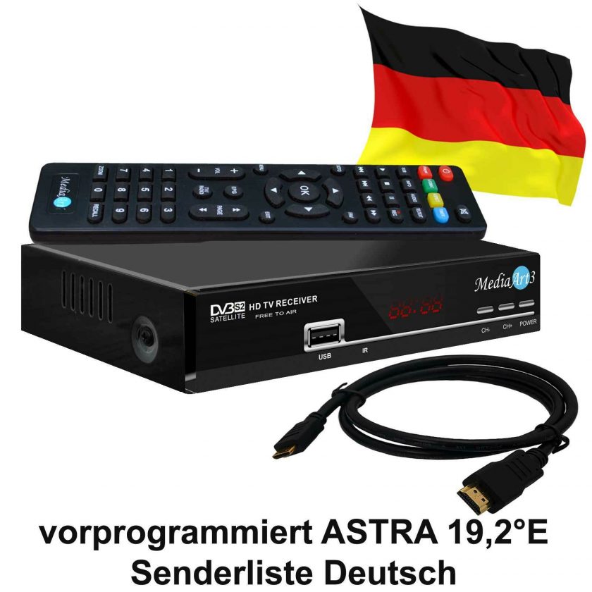Sat Receiver MEDIAART-3 vorbereit Deutsche Senderliste FULL HD Digital ...